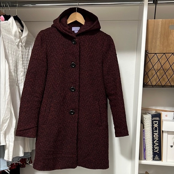 Laura Scott | Jackets & Coats | Laura Scott Tweed Hooded Coat With ...